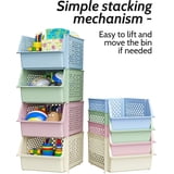 Skywin Plastic Stackable Storage Bins, Open Front Organizers for Pantry ...