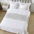 Bed Runner White Inverse Vortex Bedding Scarves Soft Decorative Bed ...