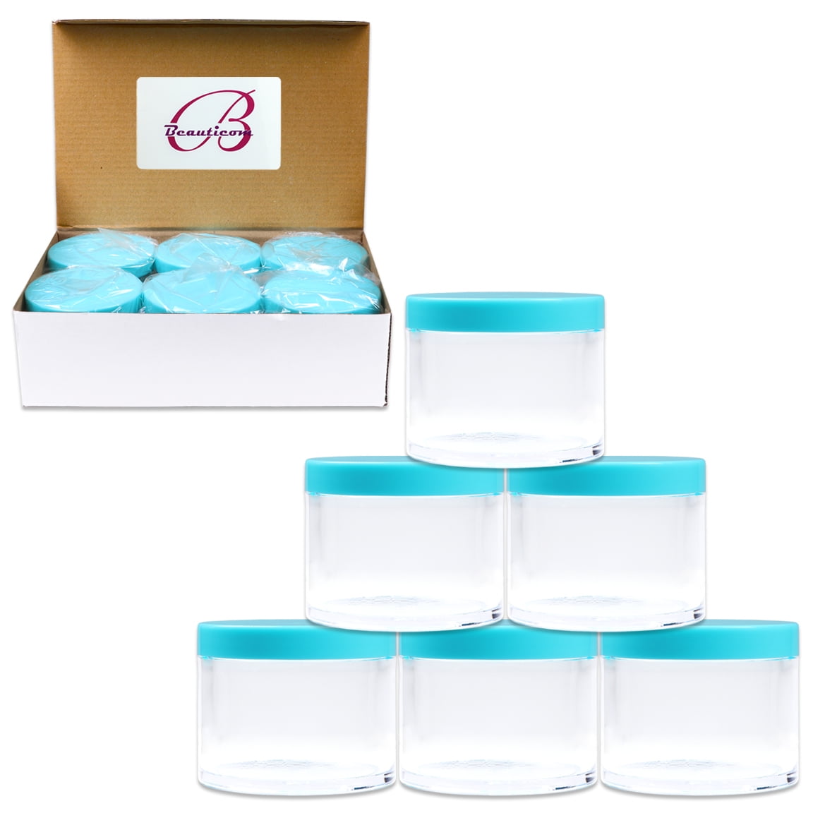 120G/120ML 4 Oz High Quality Plastic Cosmetic Sample Jars with Teal ...