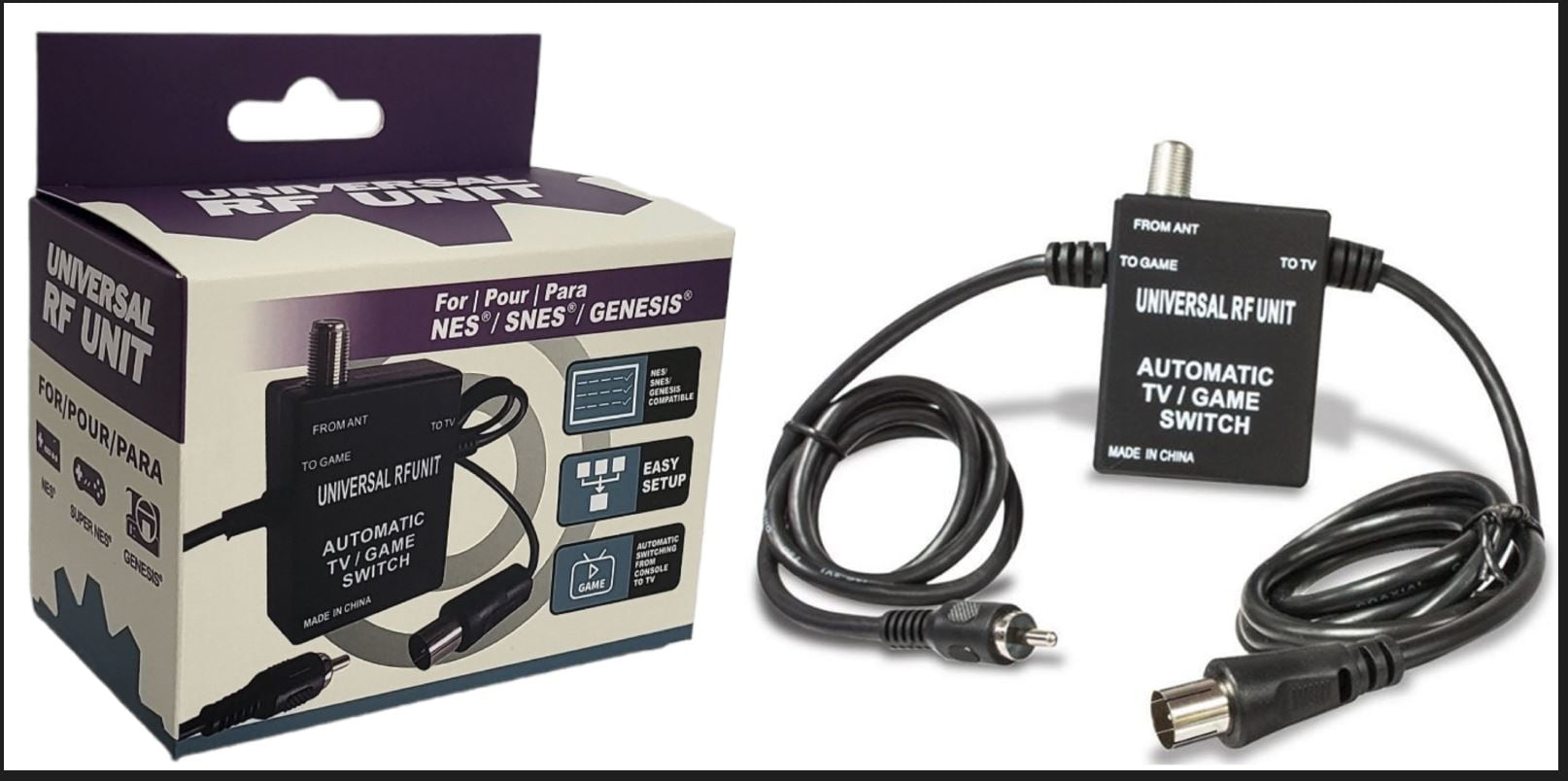 Universal RF Unit Adapter - Automatic TV/Game Switch SNES, NES ...