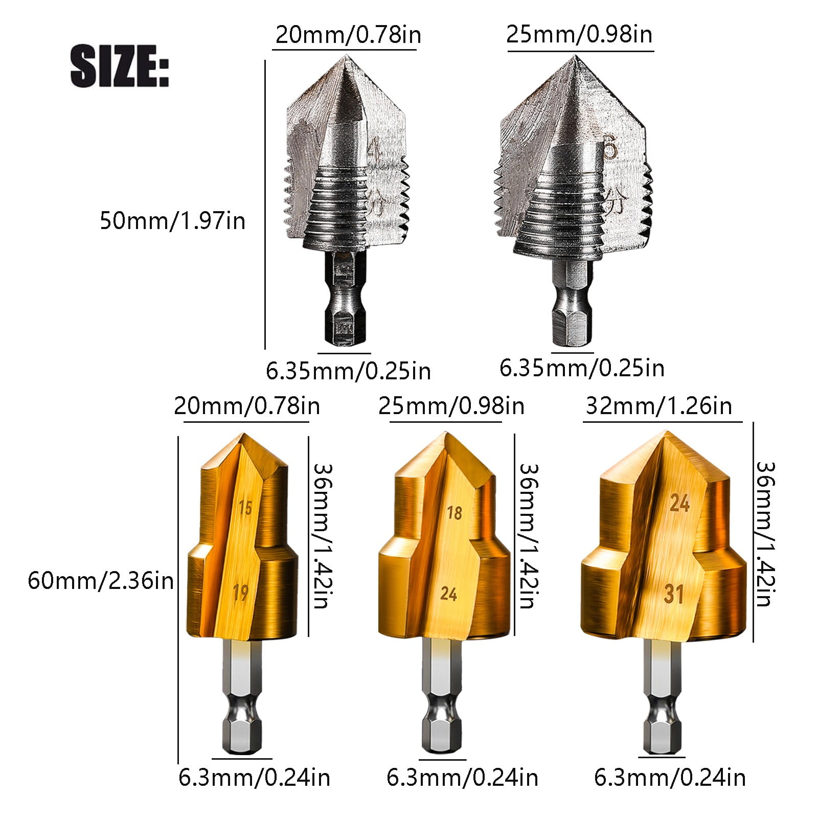 Guczhu Combination Drilling Tap And Tap Drill Bit Set F Metal ...
