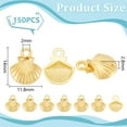 150Pcs Shell Shape Charms Golden Sea Shell Charms Beach Shells Charm ...