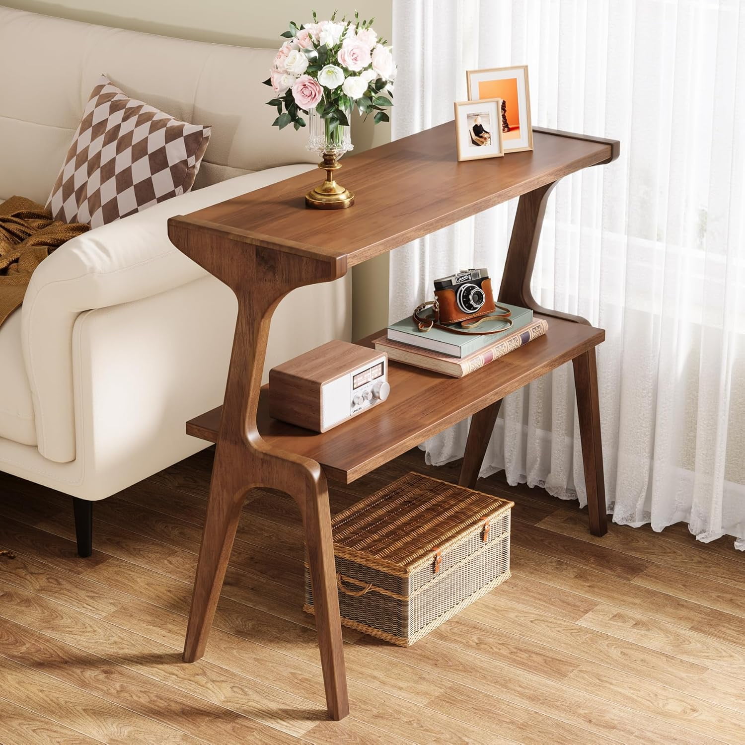 Click here for Nobrand Solid Wood Side Table  Tall Narrow End Tab... prices