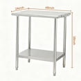Memoryfield 48"x24" Stainless Steel Work Table, Heavy-Duty Commercial ...