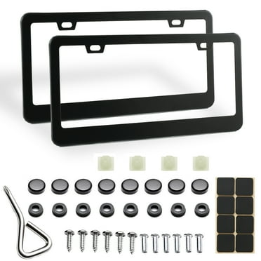 WQ Clear License Plate Covers- Black Car Tag Frame, Unbreakable Number ...