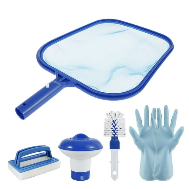 AMERTEER Hot Tub Cleaning Kit Pool Leaf Skimmer Net Mesh Scrubbing ...