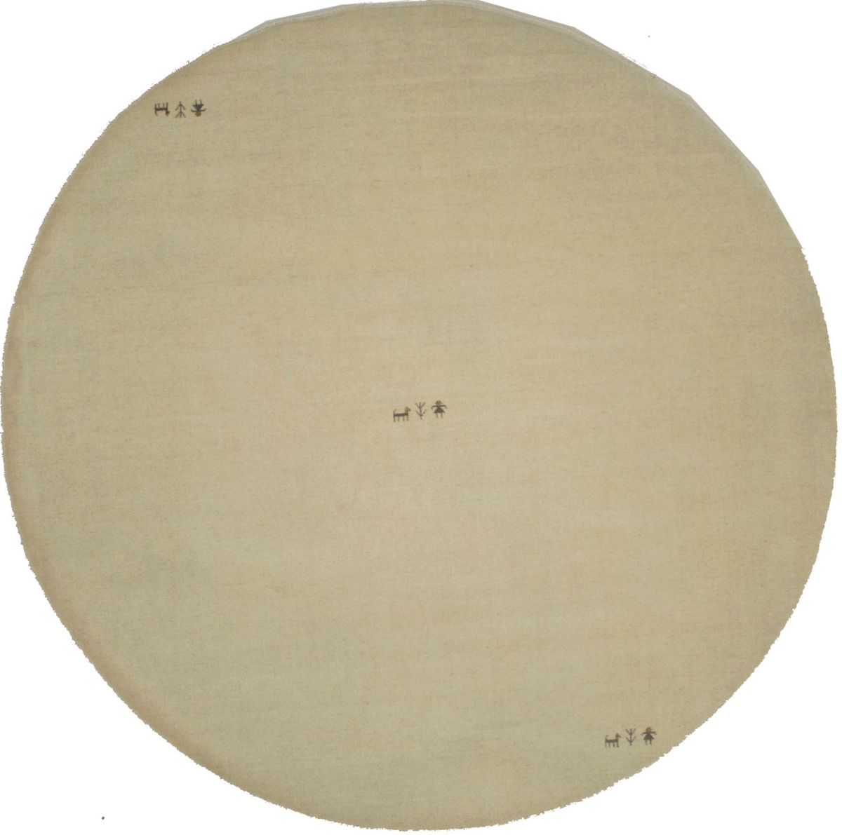 Solid Cream 8X8 Oriental Modern Round Rug - Walmart.com