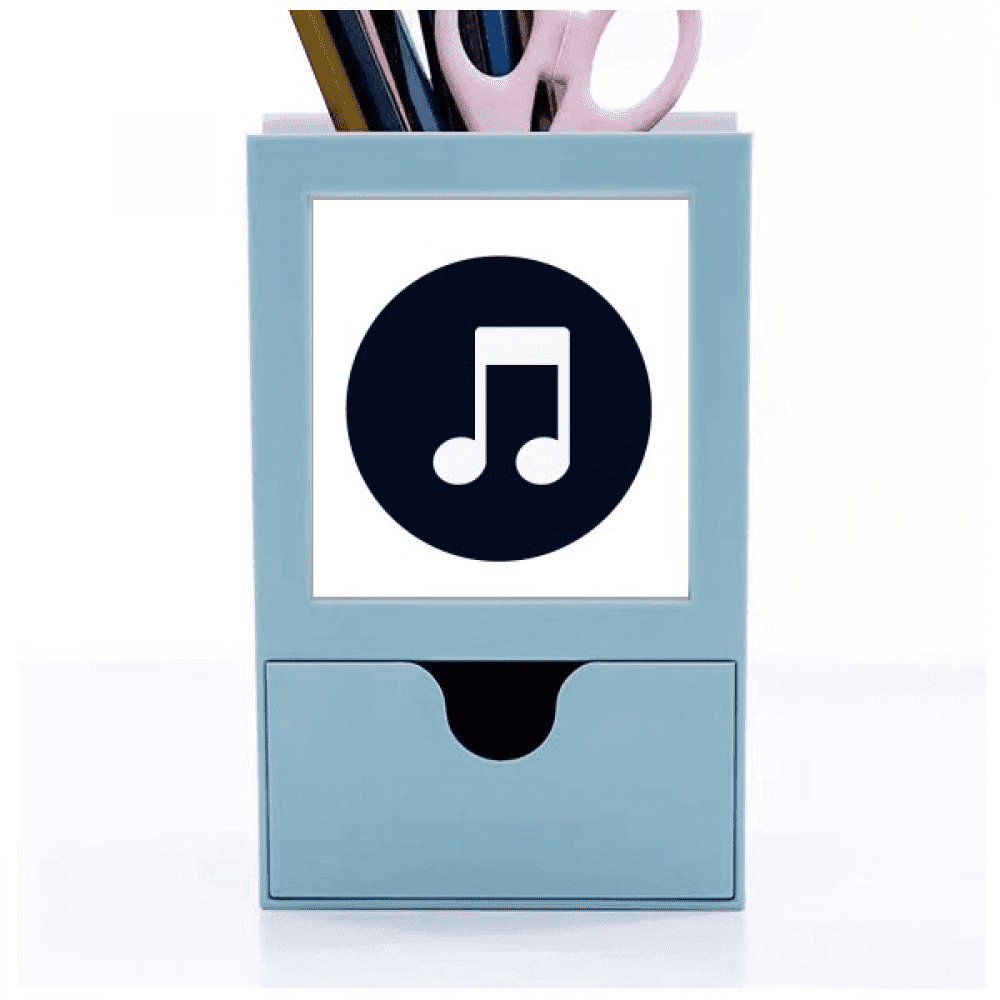White Doubled-quaver Music Notes Desk Supplies Organizer Pen Holder ...