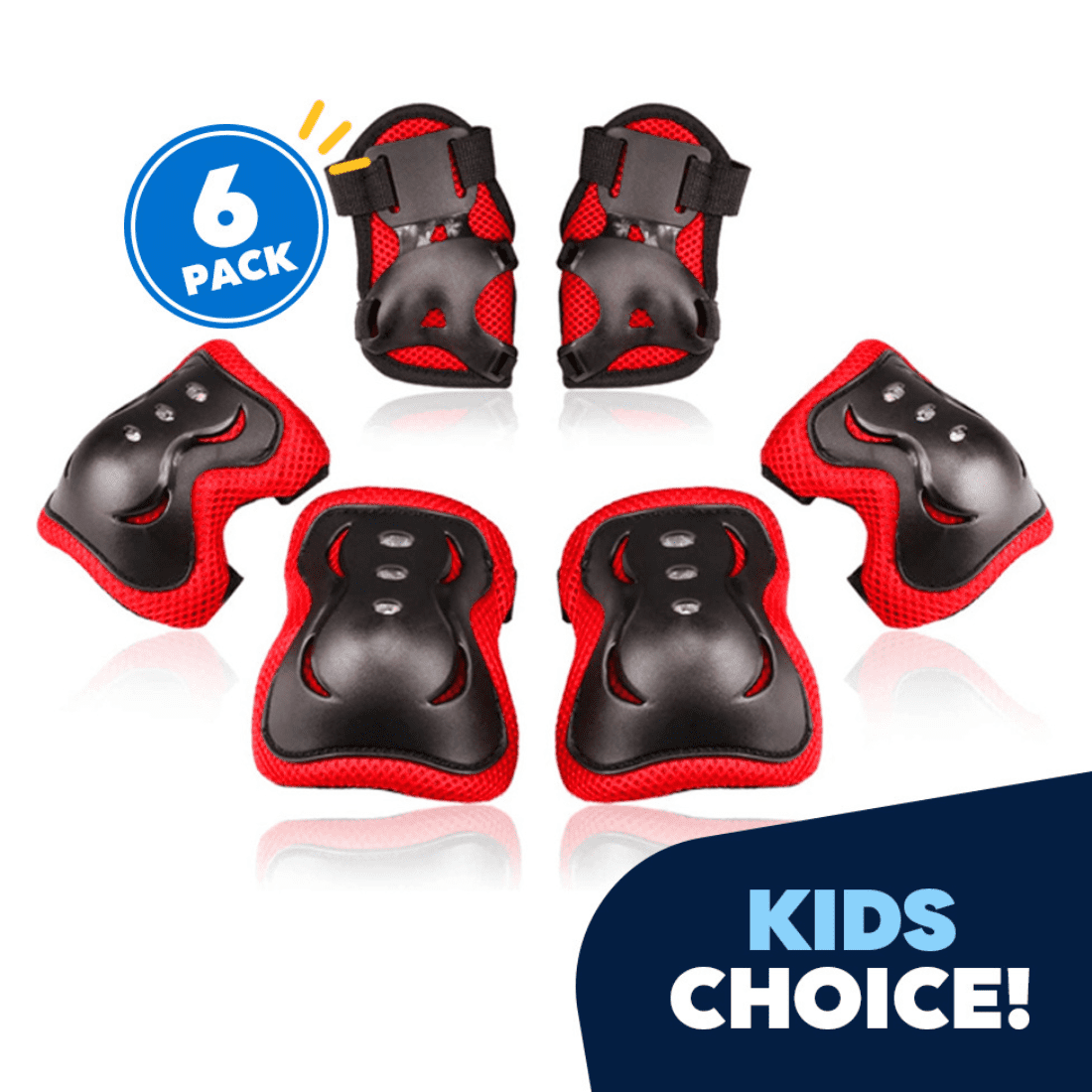 Jeexi 6 Pack Knee & Elbow Pads for Kids Youth Children Guards ...