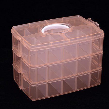 Fortunenine 3-Tier Transparent Compartment Slot Plastic Storage Box ...