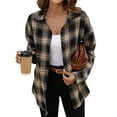 Fantaslook Plaid Flannel Shirts for Women Oversized Long Sleeve Button ...