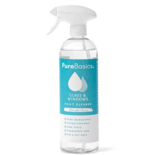 Pure Basics Glass & Window Cleaner, Plant-Based, 24 oz - Walmart.com