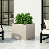 Noble House Ella Outdoor Modern Large Cast Stone Square Planter in ...