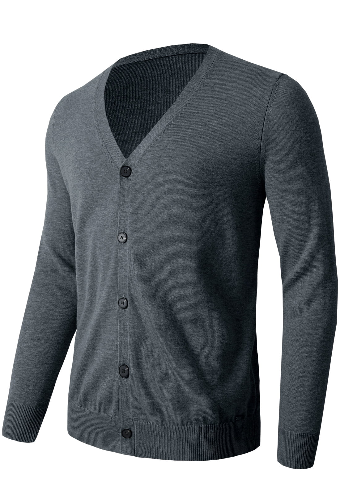 Mens Cardigan Sweater V Neck Casual Soft Long Sleeve Button Down