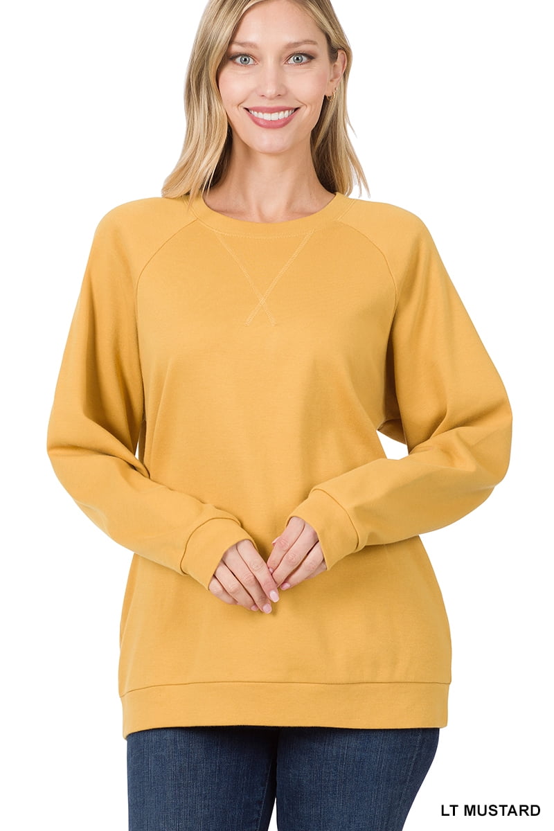 Zenana Women & Plus Basic Long Sleeve Round Neck Raglan Pullover ...