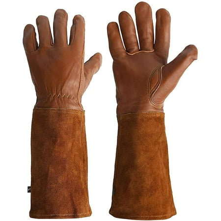 Rose Pruning Gloves Leather Gardening Welding Gauntlets Thorn Proof ...