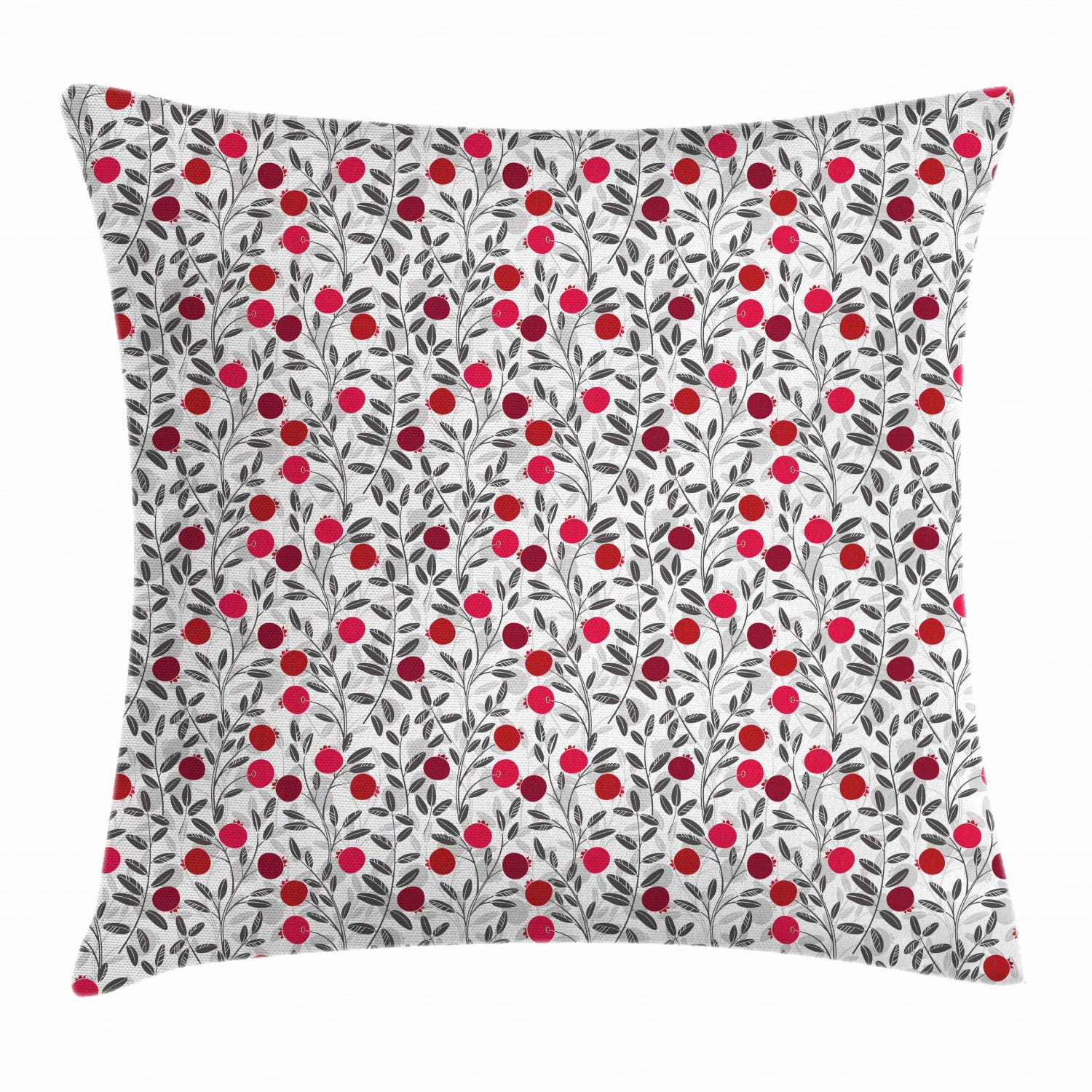Cranberry Throw Pillow Cushion Cover, Delicate Spring Berry Field ...