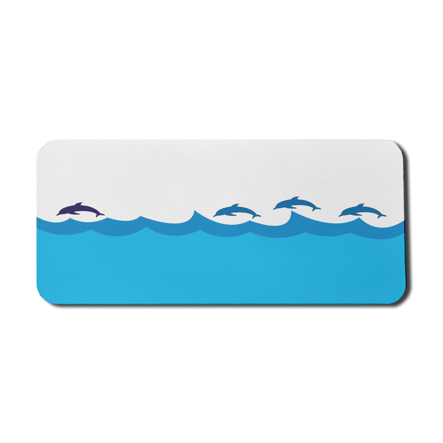Sea Animals Computer Mouse Pad, Lead and 3 Dolphins Shadow on Waves ...