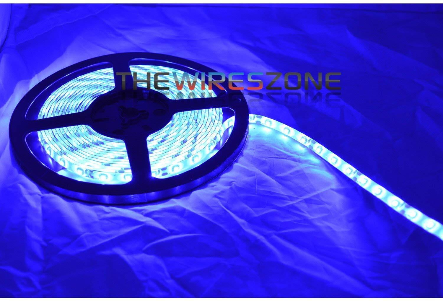 12 Volt DC Super Bright Blue SMD LED 5 Meter Flexible Strip Light ...