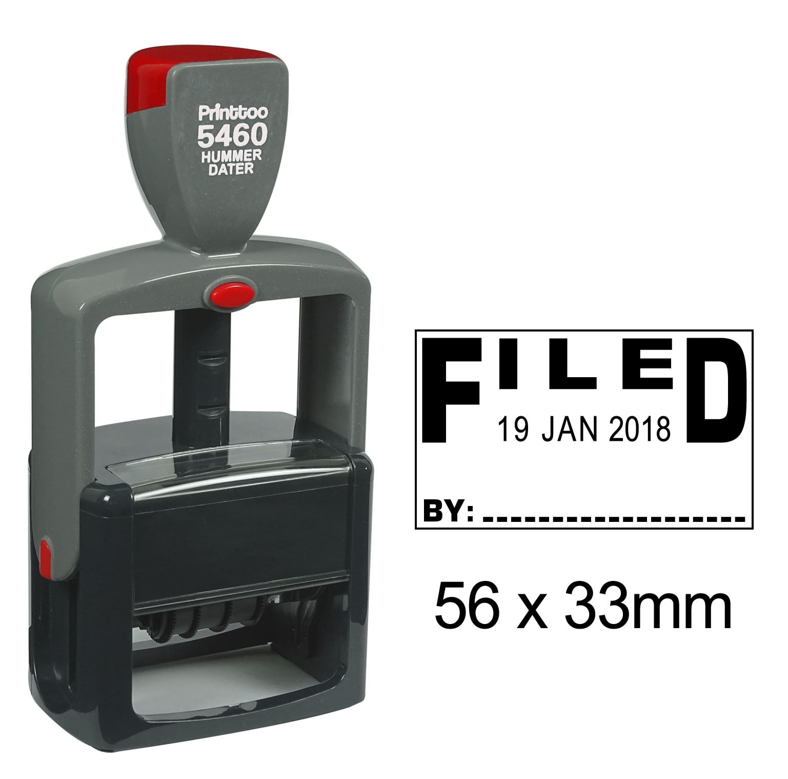 Printtoo Heavy Duty Dater Stamp With Filed By Text Self Inking Document ...