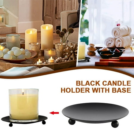 Black Candlestick Candle Base Decoration Wrought Iron Candle Holders ...