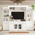 104.3"x82.3" Complete Entertainment Wall Unit White TV Stand Display ...