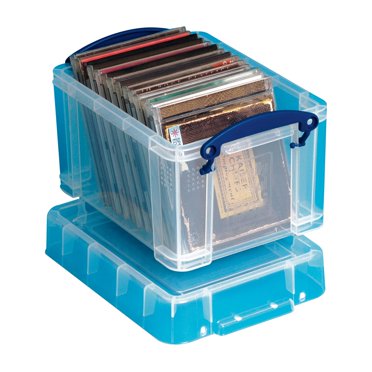 "Really Useful Box® Stackable Clear Plastic Storage Box with Lid and Handle, 6.5 Liters, 17 1/2 ...