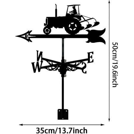 Weather Vane Farm Tractor Ornament Metal Weather Vane Wind Direction ...