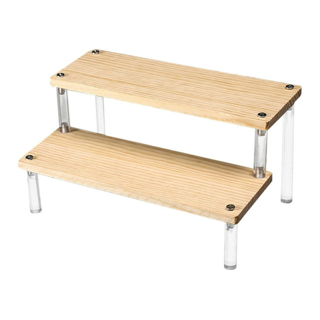 Acrylic Display Stand Retail Riser Display Shelves for Figure , 2 Tiers ...