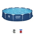 Coleman Steel Pro 12 ft. x 33 in. Round Metal Frame Above Ground Pool ...
