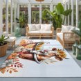 Area Rug 5x8ft, Autumn Leaves Pumpkin Sunflower Cow Washable Rugs for ...
