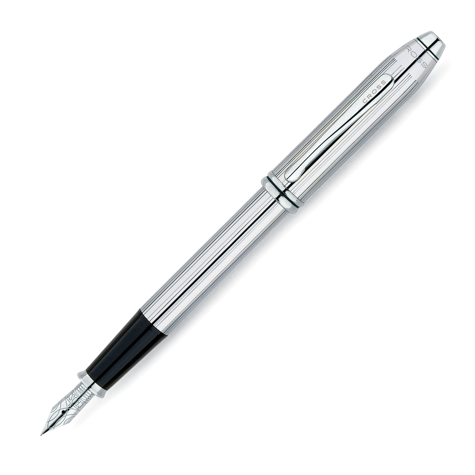 Cross Townsend - Fountain Pen - Fine Point - Lustrous Chrome with ...