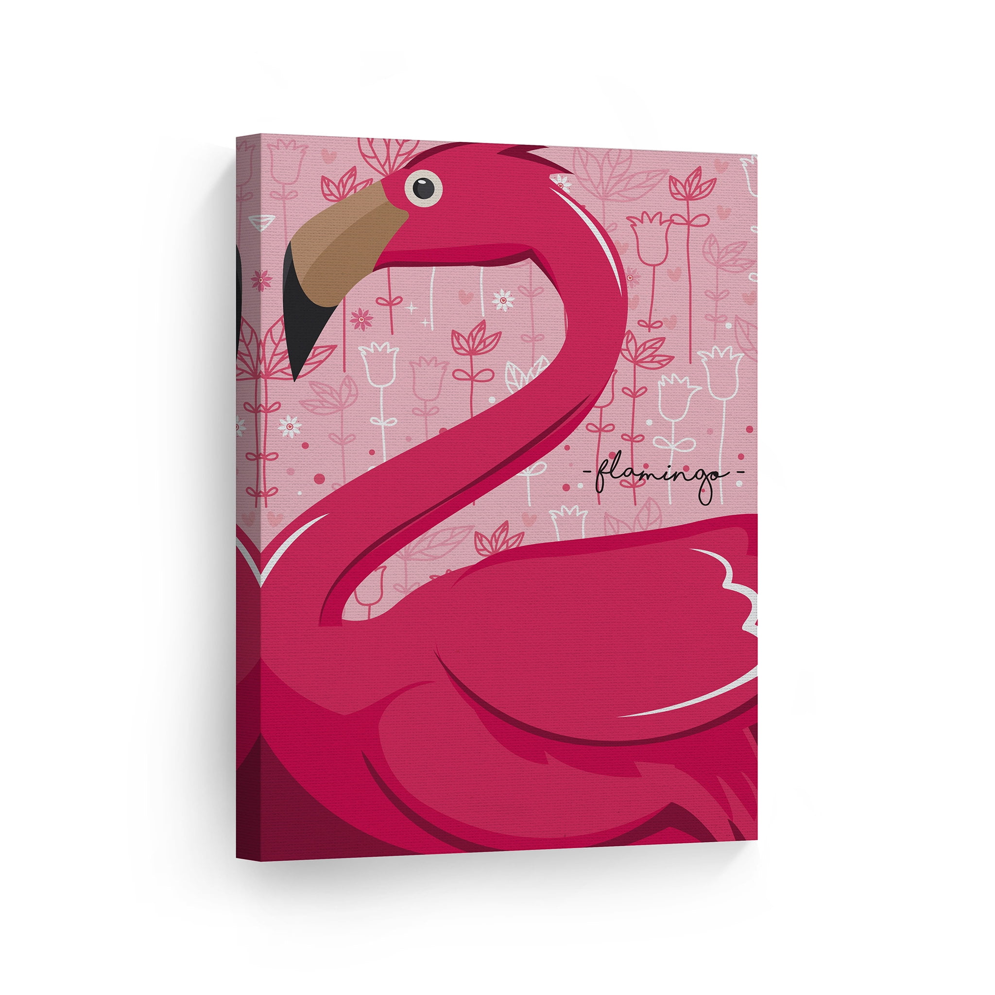 Smile Art Design Tropical Animal Flamingo Decor Pink Floral Background ...