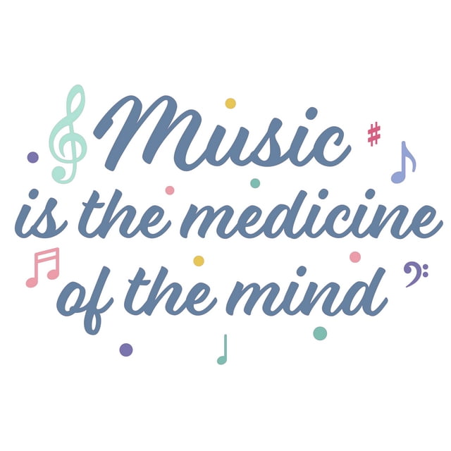Music is the Medicine of the Mind with Floating Musical Notes Artwork ...