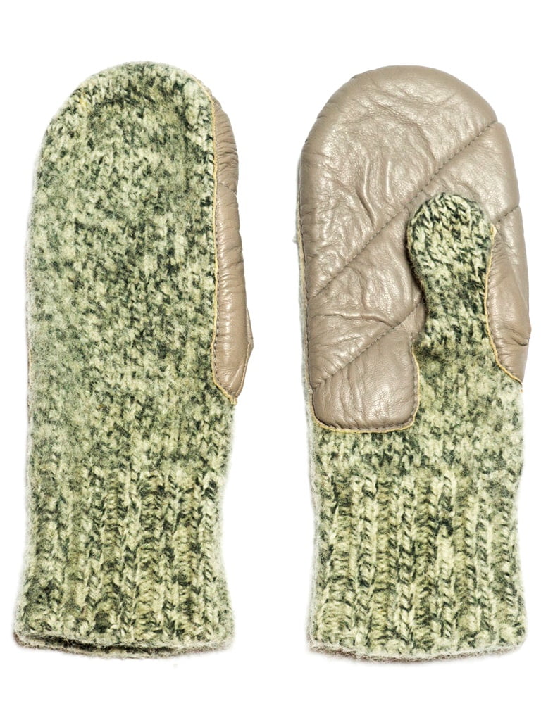 Dachstein Woolwear 100% Wool Austrian Boiled Mittens with Leather Trim ...