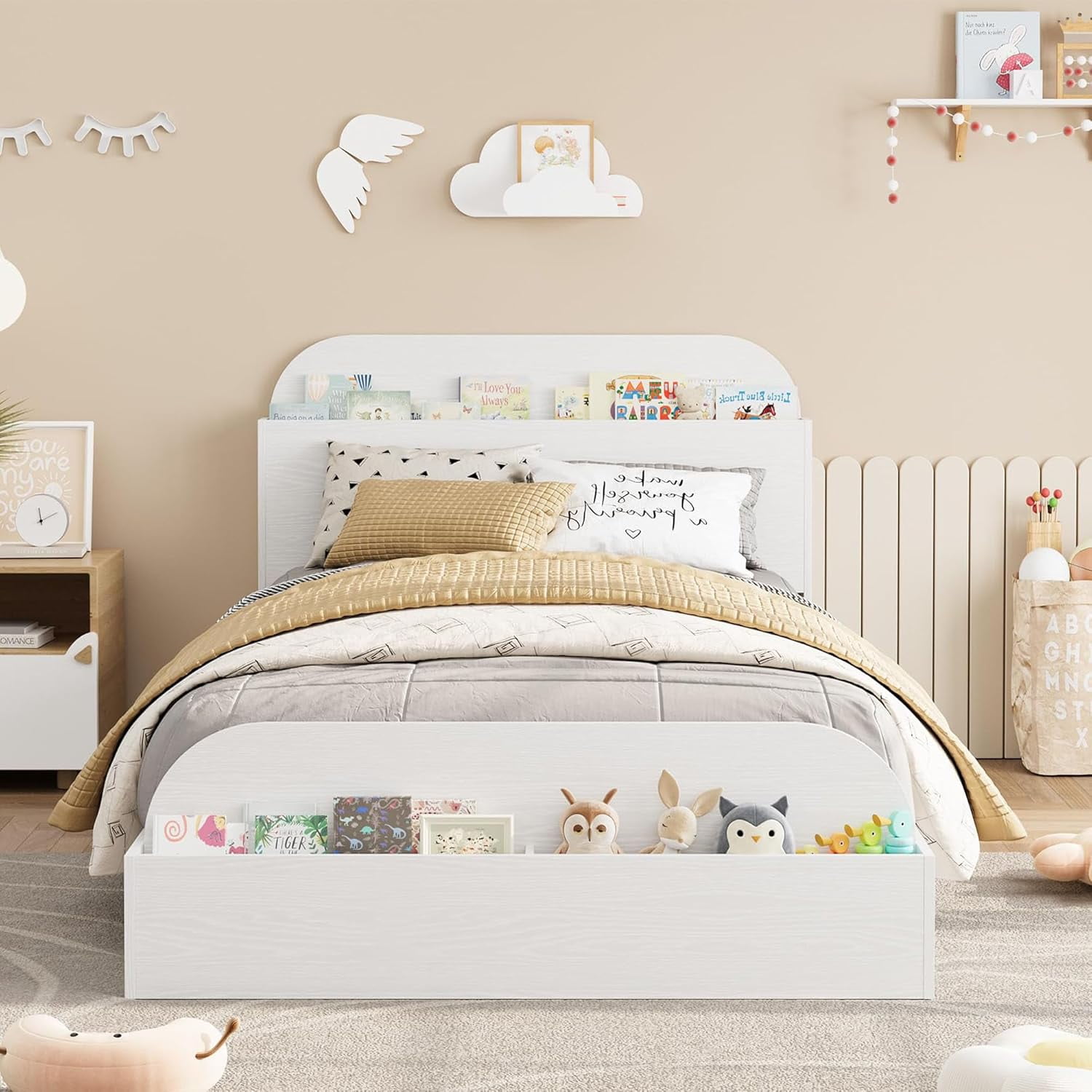 Click here for Idealhouse Twin Size Bed Frame  Wooden Beds With S... prices