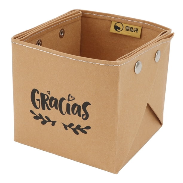 Packaging Box,Paper Storage Container Cowhide Foldable Kraft Paper Bin ...