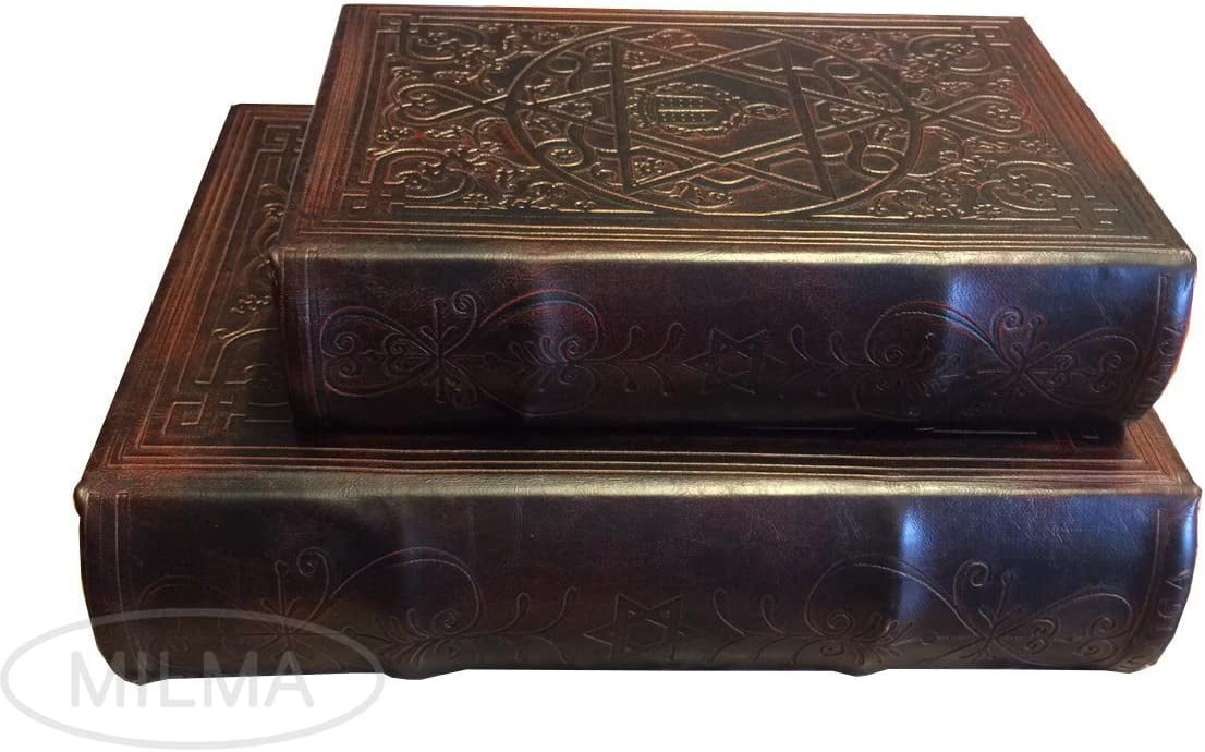 Star of David Book Box Set of 2 Judaica Keepsake Box Leather over Wood ...