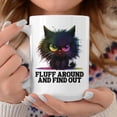 Angry Black Tie Dye Cat Fluff Around And Find Out Women Coffee Mugs ...