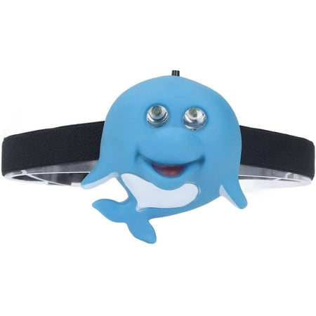 Kids Headlamp Blue Dolphin Shape Plastic 2 Lighting Modes Portable ...