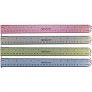 Bazic Transparent Jeweltones Color Ruler 12" , Measure inch/cm(2 Packs ...