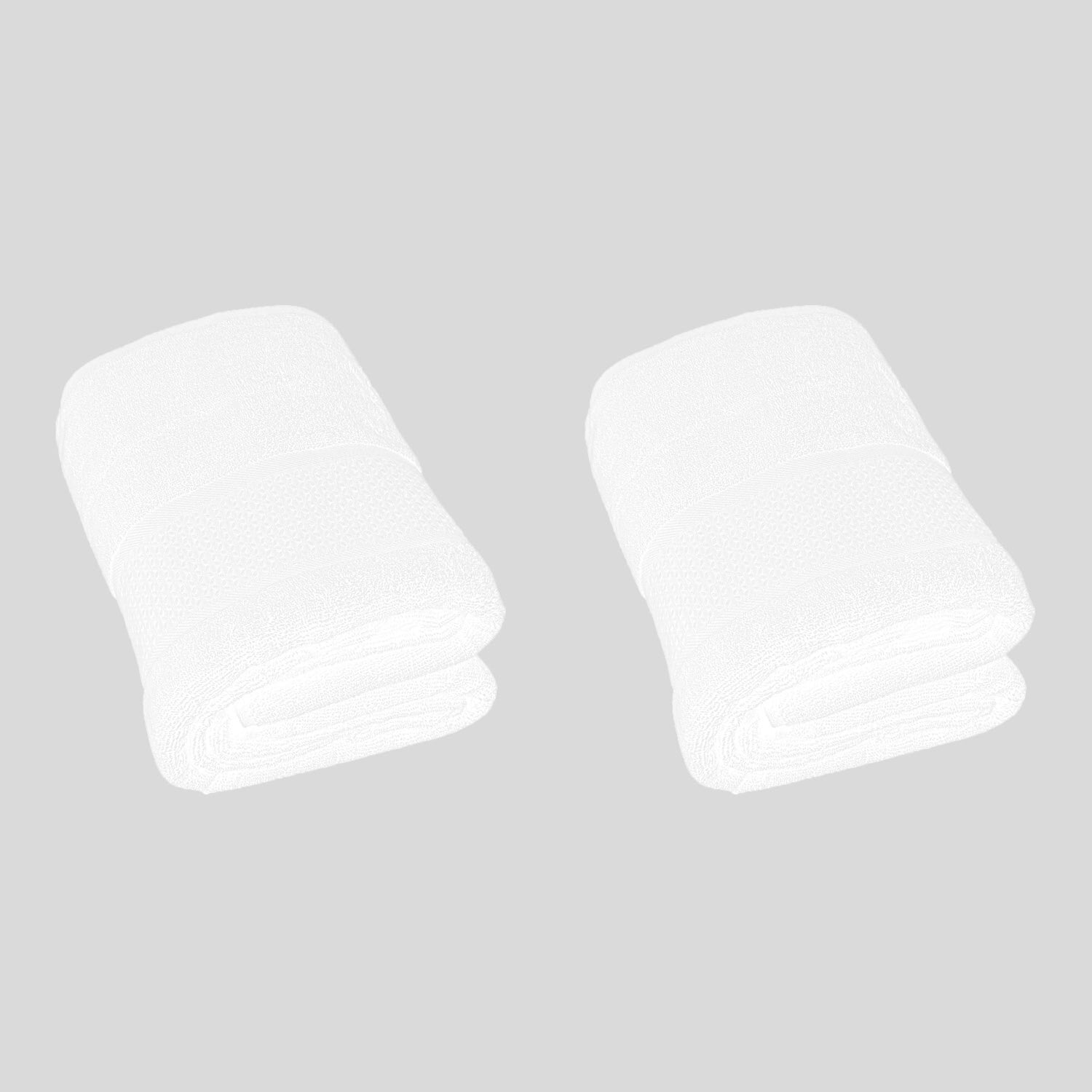 FBTS Prime Cotton Bath Sheets Towels 15x28 inch Extra Soft, Solid White ...