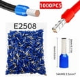 1000pcs Tubular Crimp Terminals Electrical Wire Cable Ferrules ...