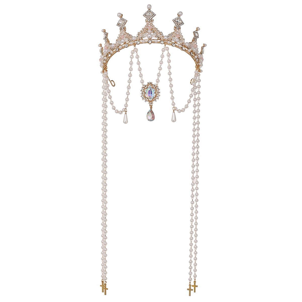 GRACEART Women Baroque Crown Rhinestone Wedding Crown Tiara Wedding ...