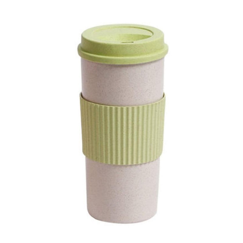 350/450/550ml Wheat Fiber Double-Layered Insulation Straw Coffee Cup ...