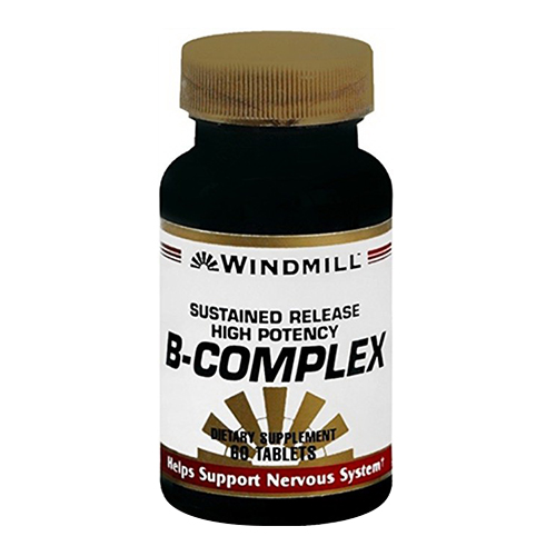 B-Complex Sustained Release High Potency Tablets By Windmill - 60 Ea, 6 ...