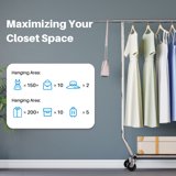 HOKEEPER 250 Lbs Heavy Duty Commercial Garment Rack, Movable Metal ...