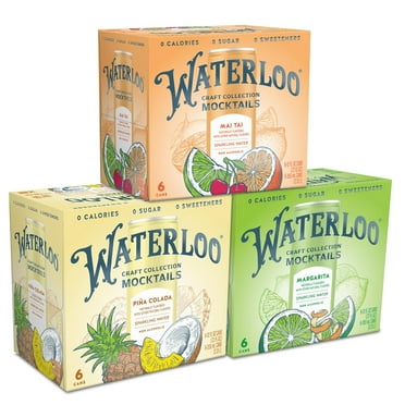 Waterloo Sparkling Water Variety Pack 12 Fl Oz Cans Includes Black Cherry Lemon-Lime Summer ...