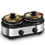 CozyHom 2.5QT Dual Pot Slow Cooker Electric Food Warmer With Adjustable ...