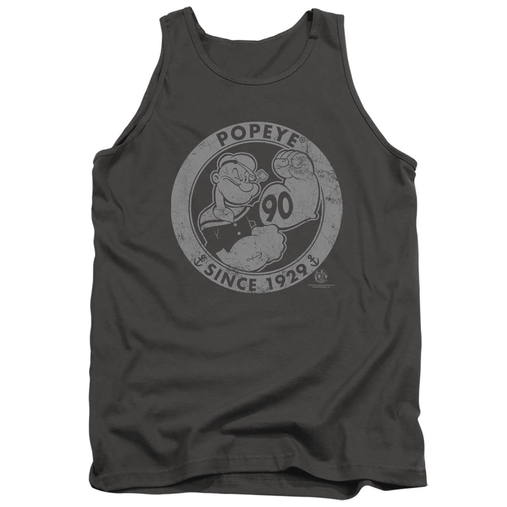 Popeye 90 Years Logo Adult Tank Top Charcoal - Walmart.com
